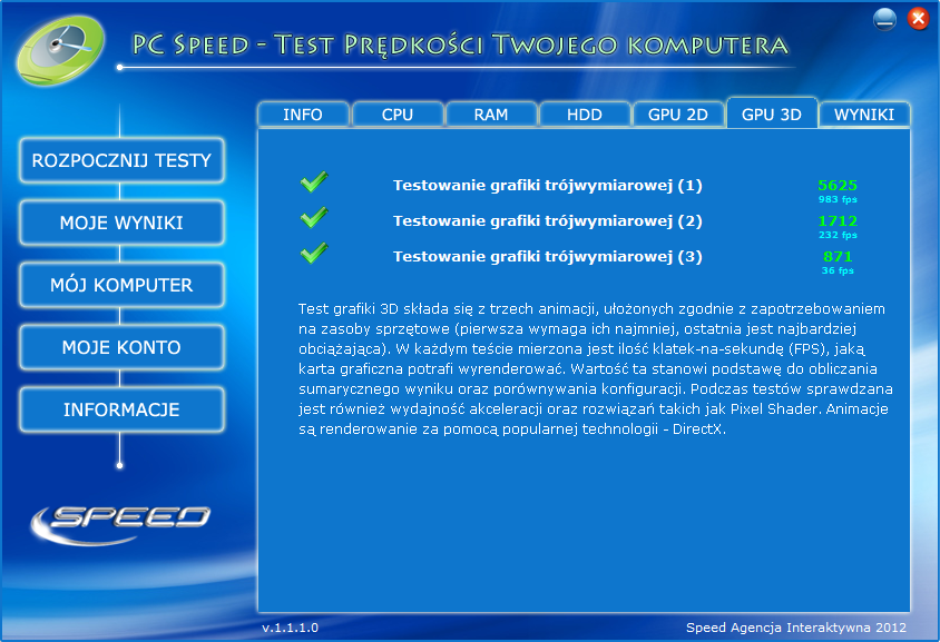 Test prędkości komputera - www.pcspeed.pl